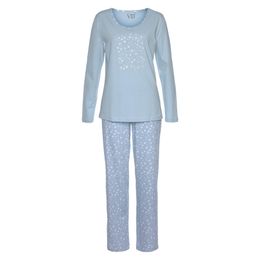 Vivance Pyjama 'Dreams' Damen Gr&ouml;&szlig;e XL hellblau / wei&szlig; Winterkleid