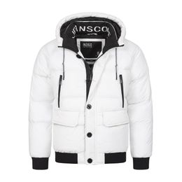 INDICODE Jeans Winterjacke 'Paulix' Herren Gr&ouml;&szlig;e L schwarz / wei&szlig;