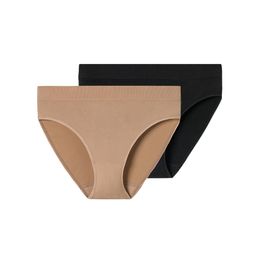 Schiesser Slip Damen Gr&ouml;&szlig;e S beige / schwarz