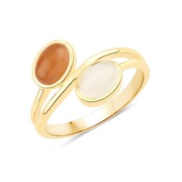 Rafaela Donata Ring Damen Gr&ouml;&szlig;e 60 goldgelb / dunkelorange / wei&szlig;