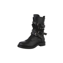 Ital-Design Stiefelette Damen Gr&ouml;&szlig;e 38 schwarz Winterschuhe