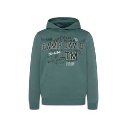 CAMP DAVID Leichter Hoodie mit Label Print Herren Gr&ouml;&szlig;e L gr&uuml;n