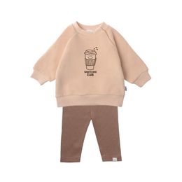 Liliput Sweatshirt und Leggings 'Babyccino Club' Jungen Gr&ouml;&szlig;e 98/104 beige / braun
