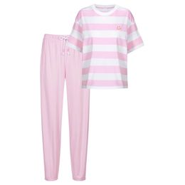 Mey Pyjama 'Streaked Lines' Damen Gr&ouml;&szlig;e L rosa Winterkleid