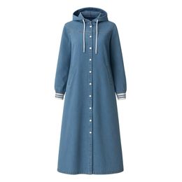 Modamihram Kleid Damen Gr&ouml;&szlig;e 38 blau / wei&szlig; Winterkleid