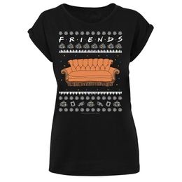 F4NT4STIC T-Shirt 'Friends Fair Isle Couch' Damen Gr&ouml;&szlig;e XXL hellbraun / schwarz / wei&szlig;