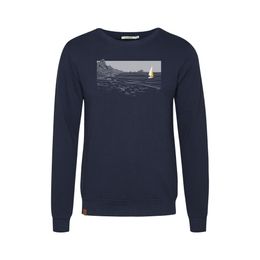 Greenbomb Sweatshirt 'Nature Cliffsail' Herren Gr&ouml;&szlig;e M navy / pastellblau / gelb / wei&szlig;