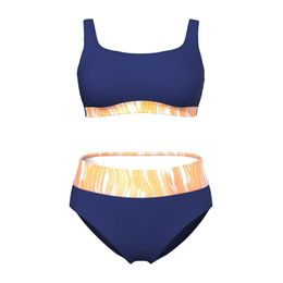 Ulla Popken Bikini Damen Gr&ouml;&szlig;e XL/XXL dunkelblau / orange / wei&szlig;