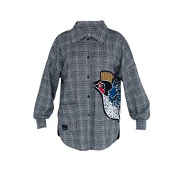 Radada Shirt 'Shirt with Swallow Motif check' Damen Gr&ouml;&szlig;e XXXL dunkelgrau / rot / schwarz / wei&szlig;
