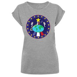 F4NT4STIC T-Shirt 'NASA Classic Globe Astronauts' Damen Gr&ouml;&szlig;e 5XL blau / gelb / grau / rot