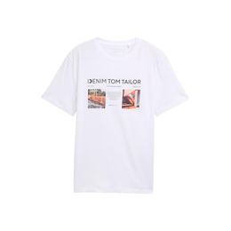 Tom Tailor Denim T-Shirt Herren Gr&ouml;&szlig;e XL beige / dunkelorange / schwarz / wei&szlig;