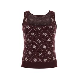 Guess Stricktop Damen Gr&ouml;&szlig;e XXL brombeer / wei&szlig;