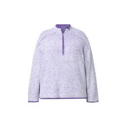 Ulla Popken Pullover Damen Gr&ouml;&szlig;e M/L lila / wei&szlig;