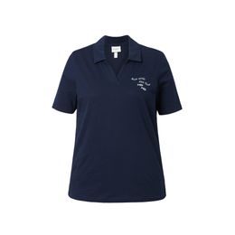 Ulla Popken Poloshirt Damen Gr&ouml;&szlig;e 5XL/6XL marine / naturwei&szlig;