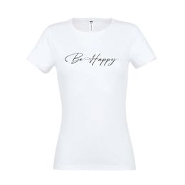 RMK Shirt 'Be Happy' Damen Gr&ouml;&szlig;e M schwarz / wei&szlig;