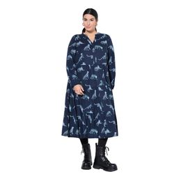 Studio Untold Kleid Damen Gr&ouml;&szlig;e 42/44 navy / hellblau / gr&uuml;n / wei&szlig; Winterkleid