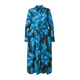 Ulla Popken Midikleid Damen Gr&ouml;&szlig;e 42/44 blau / schwarz Winterkleid