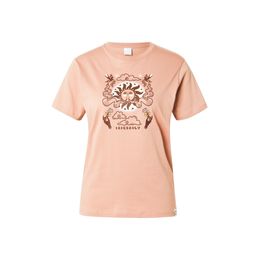 Iriedaily T-Shirt 'Smokin Sun' Damen Gr&ouml;&szlig;e L braun / gelb / altrosa / wei&szlig;