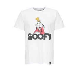 Recovered T-Shirt 'Disney Goofy' Herren Gr&ouml;&szlig;e S wei&szlig;