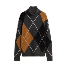Tommy Hilfiger Pullover 'Argyle' Herren Gr&ouml;&szlig;e XL sepia / dunkelgrau / schwarz / wei&szlig;