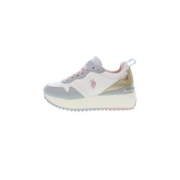 U.S. Polo Assn. Sneaker Damen Gr&ouml;&szlig;e 35 pastellblau / gold / hellpink