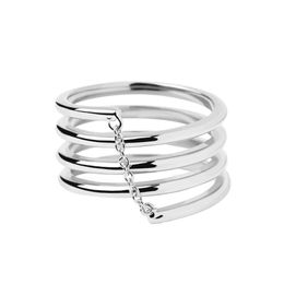 P D Paola Ring Damen Gr&ouml;&szlig;e 56 silber / transparent