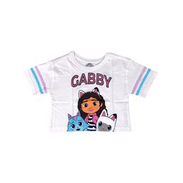 Gabby's Dollhouse Shirt 'Gabby ́s Dollhouse Crop Top' M&auml;dchen Gr&ouml;&szlig;e 128 wei&szlig;