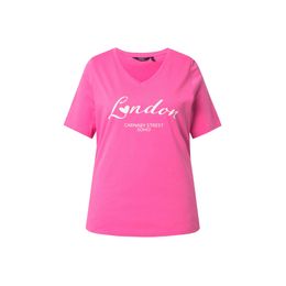 Ulla Popken T-Shirt Damen Gr&ouml;&szlig;e L/XL pink / wei&szlig;