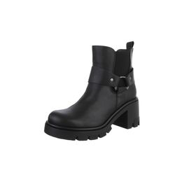 Ital-Design Stiefelette Damen Gr&ouml;&szlig;e 38 schwarz Winterschuhe