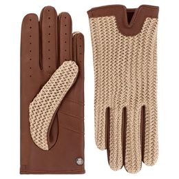 Roeckl Lederhandschuhe 'SANREMO TOUCH' Damen Gr&ouml;&szlig;e L creme / braun