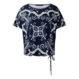 Oui T-Shirt Damen Gr&ouml;&szlig;e XL rauchblau / dunkelblau / wei&szlig;