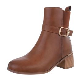 Ital-Design Stiefelette Damen Gr&ouml;&szlig;e 38 camel Winterschuhe