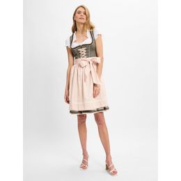 Kr&uuml;ger Dirndl Kr&uuml;ger Madl Dirndl Damen Gr&ouml;&szlig;e 40 khaki / altrosa / wei&szlig;