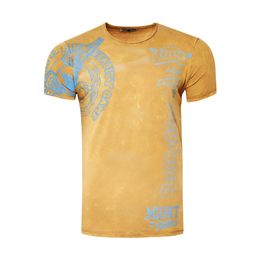 Rusty Neal T-Shirt Herren Gr&ouml;&szlig;e S rauchblau / honig