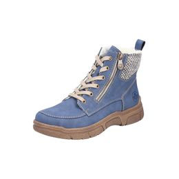 Rieker Schn&uuml;rstiefelette Damen Gr&ouml;&szlig;e 36 beige / taubenblau Winterschuhe