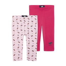 POLO SYLT Leggings M&auml;dchen Gr&ouml;&szlig;e 98/104 nachtblau / hellbraun / rosa / himbeer
