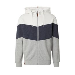 INDICODE Jeans Sweatjacke 'Altos' Herren Gr&ouml;&szlig;e L navy / hellgrau / wei&szlig;