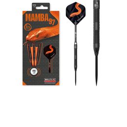 Bull's Bull's Steeldarts ' Mamba 97 M5 Dartpfeile 97% Tungsten Darts-Set Profi ' Herren Gr&ouml;&szlig;e 22 orange / schwarz