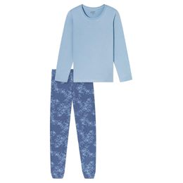 Schiesser Pyjama ' Nightwear Serie ' Damen Gr&ouml;&szlig;e S hellblau Winterkleid