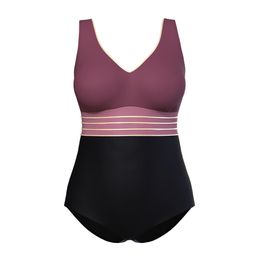 Ulla Popken Badeanzug Damen Gr&ouml;&szlig;e 5XL beere / schwarz