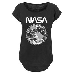 F4NT4STIC T-Shirt 'NASA Planet Earth' Damen Gr&ouml;&szlig;e 5XL grau / schwarz / wei&szlig;