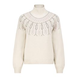 Sublevel Pullover Damen Gr&ouml;&szlig;e M creme / dunkelbeige / rosa
