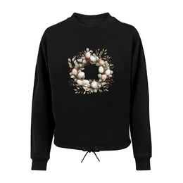 F4NT4STIC Sweatshirt 'Osterkranz Eierkranz Blumenring' Damen Gr&ouml;&szlig;e S oliv / rostrot / schwarz