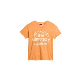 Superdry & Co T-Shirt 'Surf' Damen Gr&ouml;&szlig;e M orange / wei&szlig;