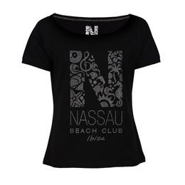 Nassau Beach Club Shirt 'NB22003' Damen Gr&ouml;&szlig;e XL grau / schwarz / silber