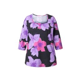 Ulla Popken Shirt Damen Gr&ouml;&szlig;e M/L lila / orchidee / schwarz