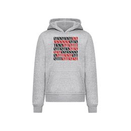 F4NT4STIC Sweatshirt 'I Love You 01001001 Binary Code Valentinstag' Jungen Gr&ouml;&szlig;e 158/164 grau / rot / schwarz