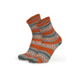 Normani Socken Herren Gr&ouml;&szlig;e 43/46 grau / orange / rot