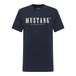 Mustang T-Shirt 'AUSTIN' Herren Gr&ouml;&szlig;e S beige / marine / wei&szlig;