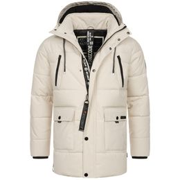 INDICODE Jeans Winterjacke 'Wess' Herren Gr&ouml;&szlig;e XL beige / schwarz